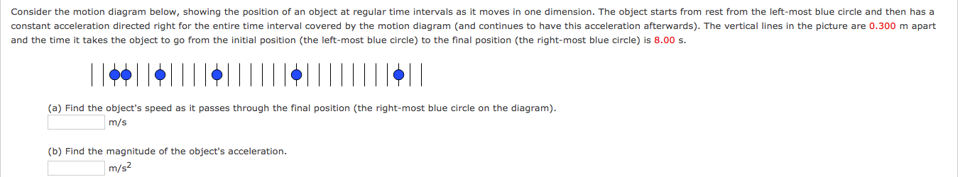 Solved Consider the motion diagram below, showing the | Chegg.com