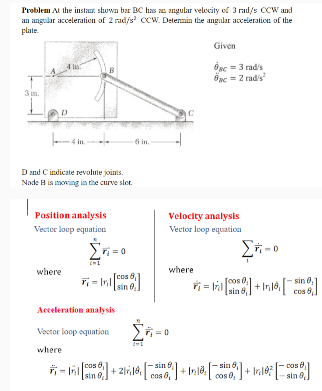 Solved At ﻿the instant shown bar BC ﻿has an ﻿angular | Chegg.com