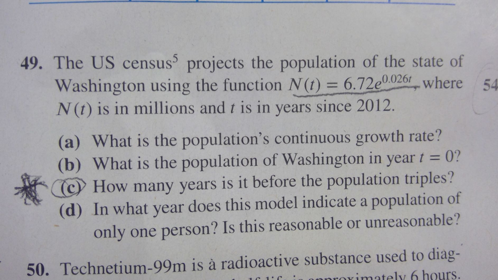 Solved 49. The US censuss projects the population of the | Chegg.com