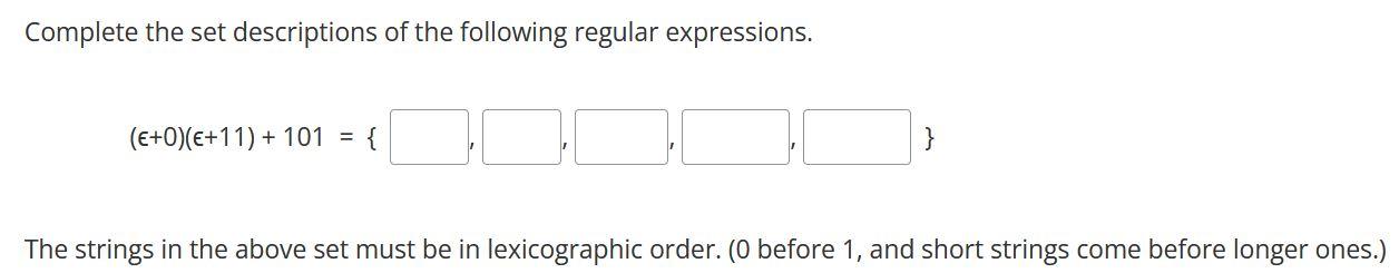 Solved Complete the set descriptions of the following | Chegg.com