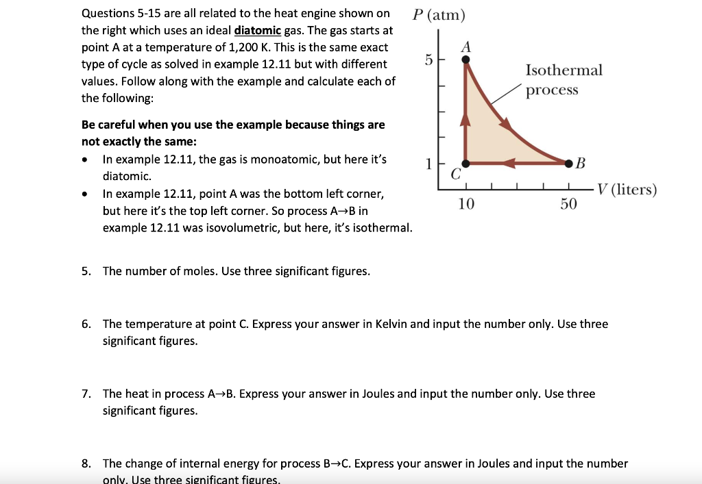 Solved Questions 5-15 are all related to the heat engine | Chegg.com