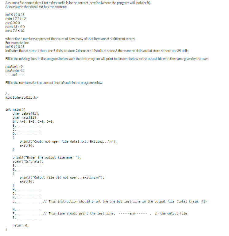 Solved Assume a file named data 1.txt exists and it is in | Chegg.com