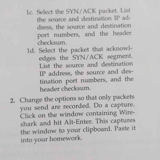 Solved 1. Do the following Download Wireshark Start | Chegg.com
