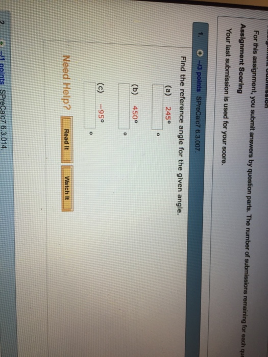 Solved Find the reference angle for the given angle. (a) | Chegg.com