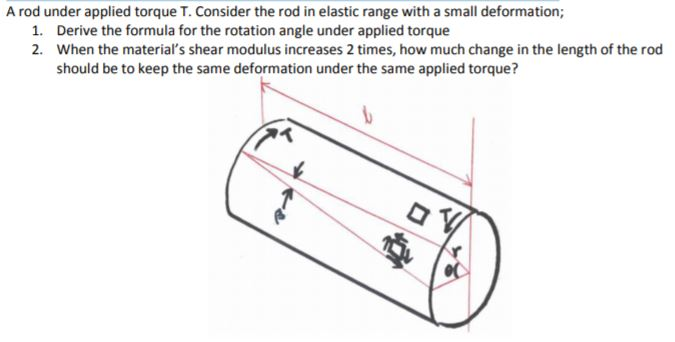 Solved A rod under applied torque T. Consider the rod in | Chegg.com