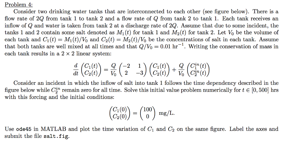 Solved Problem 4 Consider two drinking water tanks that are | Chegg.com