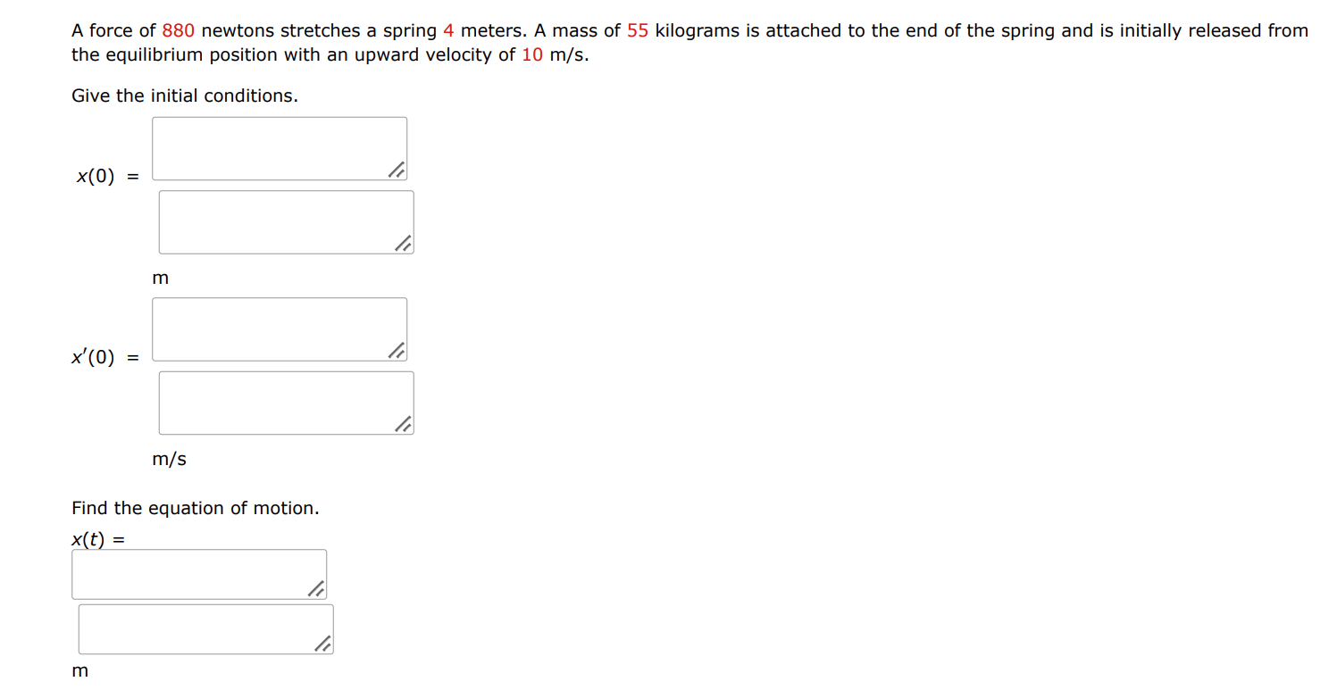 Solved A force of 880 newtons stretches a spring 4 meters. A | Chegg.com