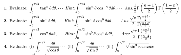 Solved Gamma and Beta Function Problem from Book: | Chegg.com