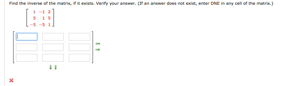 Solved Find the inverse of the matrix, if it exists. Verify | Chegg.com