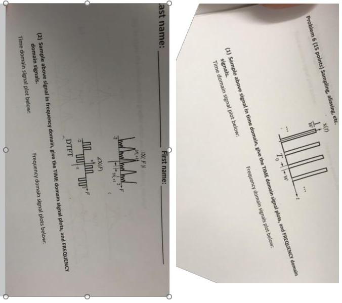 Solved w Problem 6(15 points) Sampling, aliasing, etc. (1) | Chegg.com
