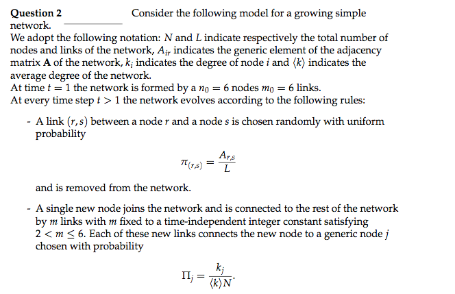 Solved Question 2 Consider the following model for a growing | Chegg.com