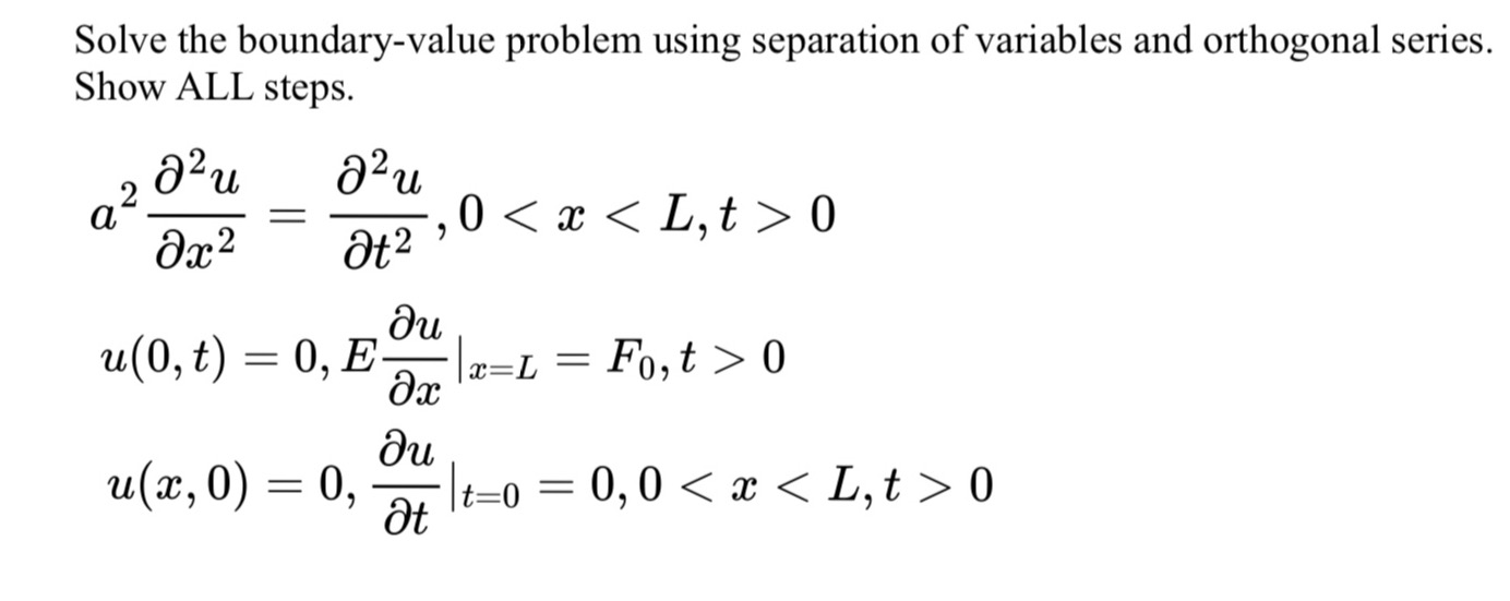 Solved Solve the boundary-value problem using separation of | Chegg.com