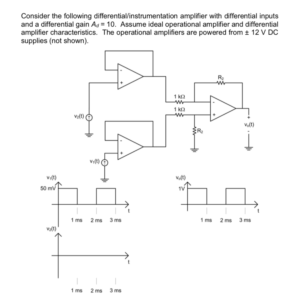 Solved Consider the following differential/instrumentation | Chegg.com
