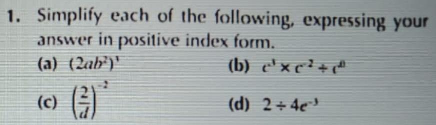 Solved 1. Simplify each of the following, expressing your | Chegg.com