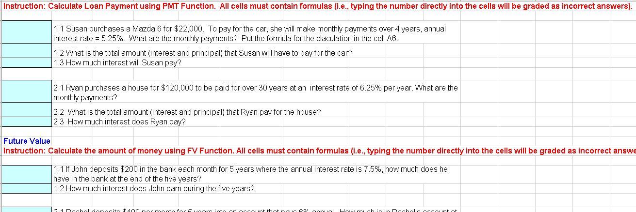 Solved Please, help me with the excel assignment and show | Chegg.com