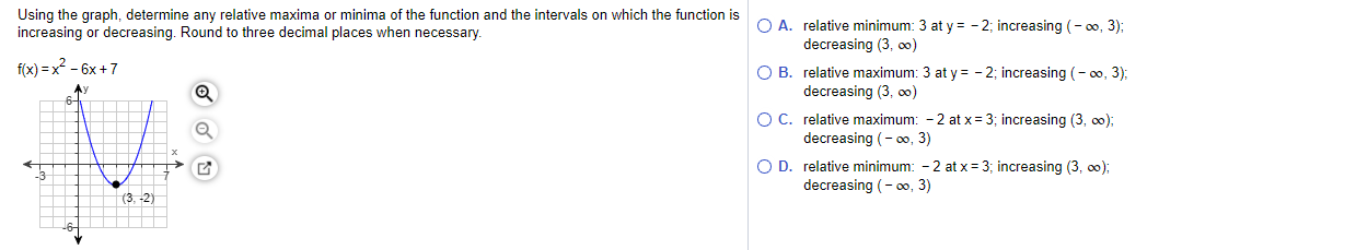 Solved Using the graph, determine any relative maxima or | Chegg.com