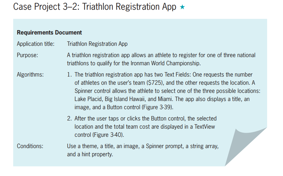 Case Project 3–2: Triathlon Registration App * | Chegg.com