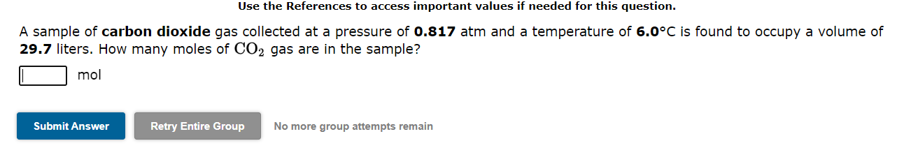 Solved A sample of carbon dioxide gas collected at a | Chegg.com