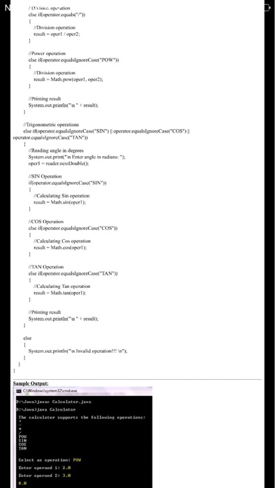 Solved import java.util. class Cakulator Main method public | Chegg.com