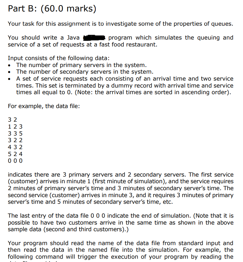Solved Part B: (60.0 marks) Your task for this assignment is | Chegg.com