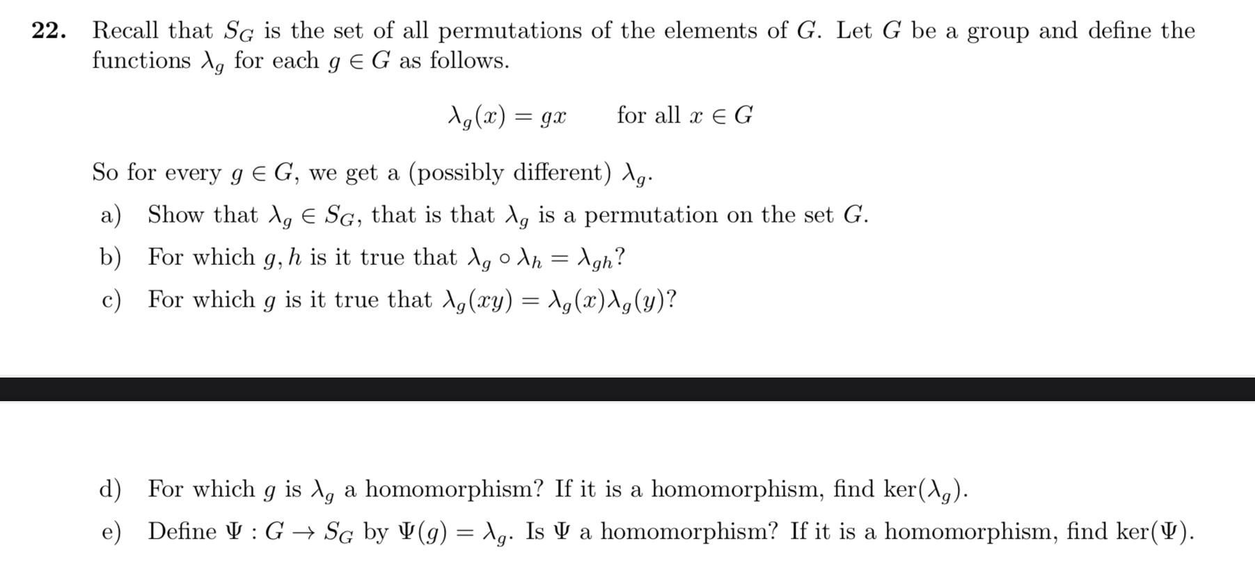 Solved Recall that SG is the set of all permutations of the | Chegg.com