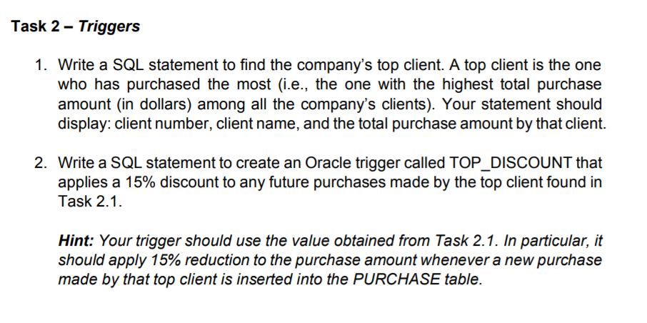 Solved SECTION 1. THE SALES DATABASE The Database: The SALES | Chegg.com