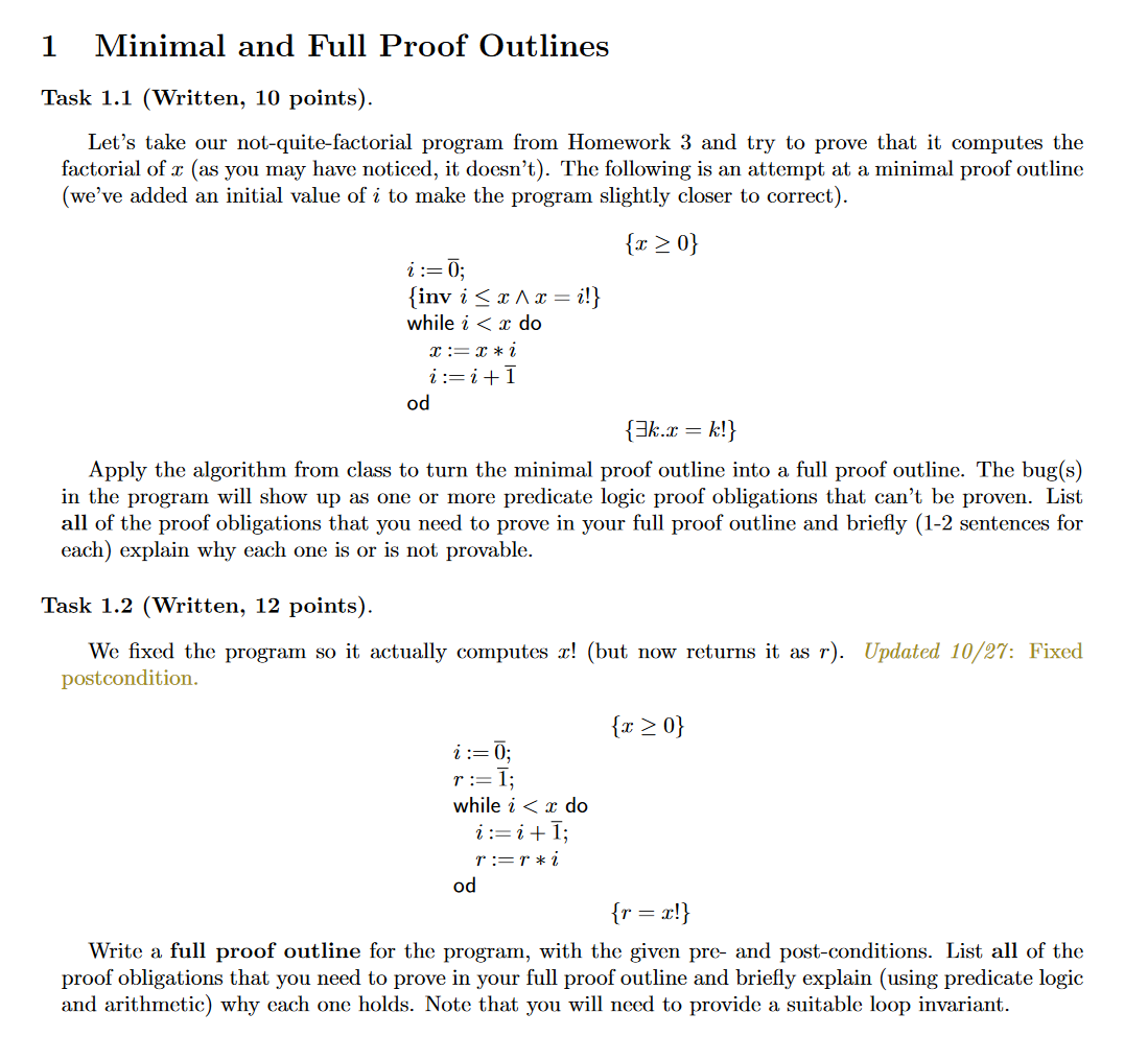 Solved 1 ﻿Minimal and Full Proof OutlinesTask | Chegg.com