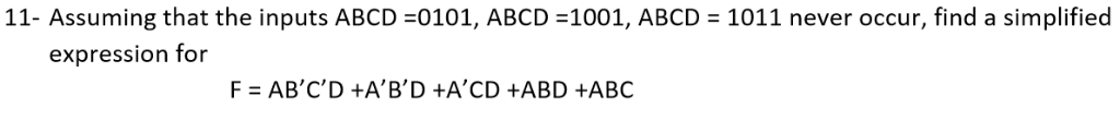 Solved 11 Assuming That The Inputs Abcd 0101 Abcd 1001