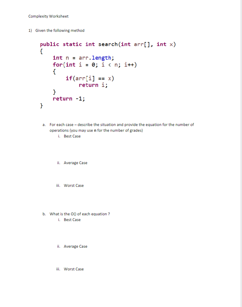 Solved Given the following methodpublic static int | Chegg.com