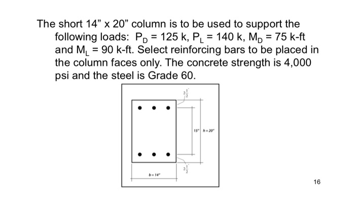 Solved Select reinforcing bars to be placed in the column | Chegg.com