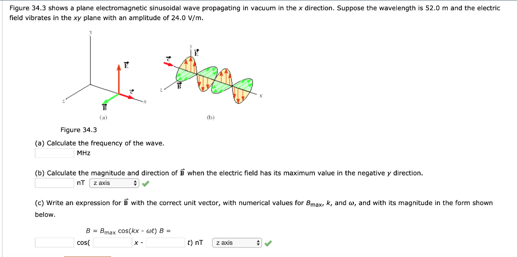 Solved Figure 34 3 Shows A Plane Electromagnetic Sinusoidal