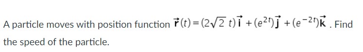 Solved A particle moved with position function r(t) = (2 | Chegg.com