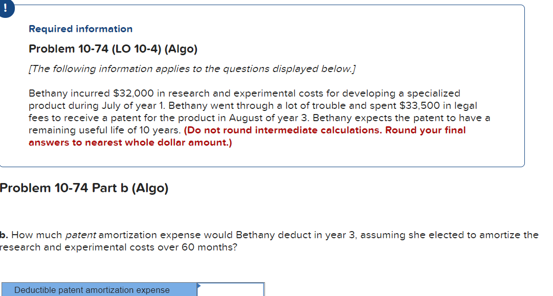 Solved 2 ! Required information Part 1 of 3 Problem 10-74 | Chegg.com