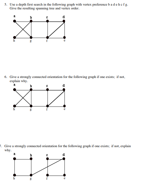 Solved 5. Use a depth first search in the following graph | Chegg.com