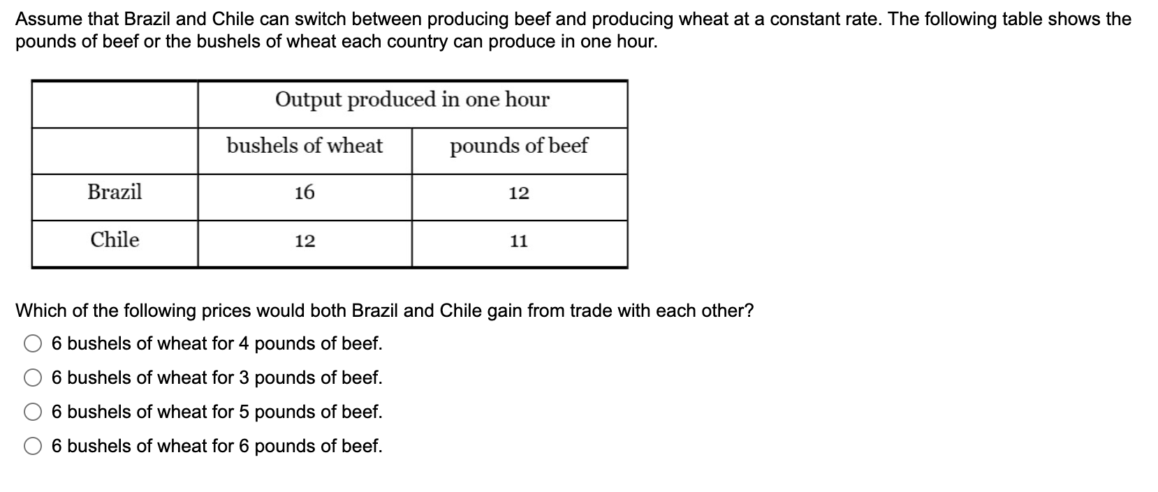 Solved Assume that Brazil and Chile can switch between | Chegg.com