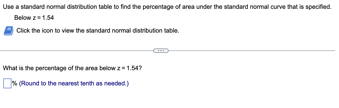 Solved Use a standard normal distribution table to find the | Chegg.com