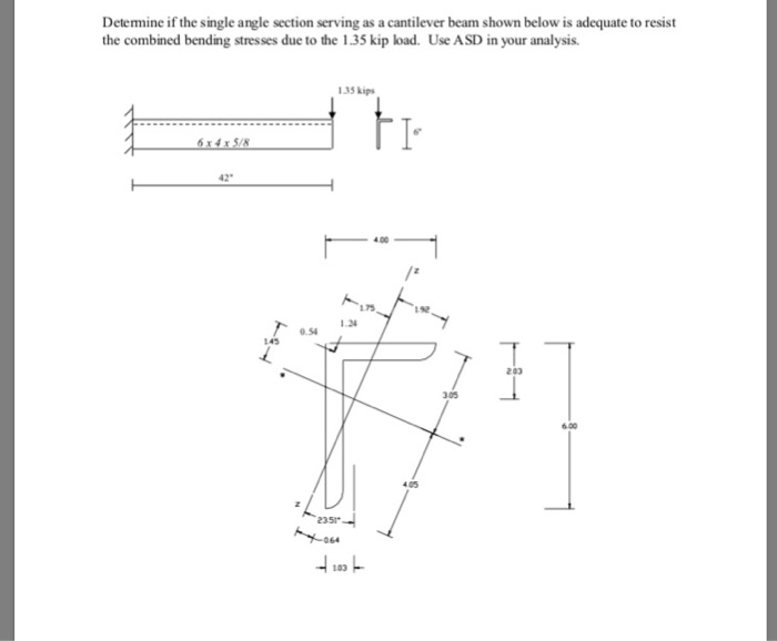 Solved Detemine if the single angle section serving as a | Chegg.com