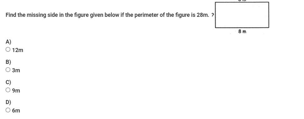 Solved Find the missing side in the figure given below if | Chegg.com
