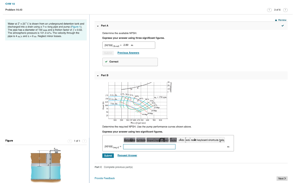 Solved (HW 10 Problem 14.43 3 of 6 Review Part A Water at T | Chegg.com