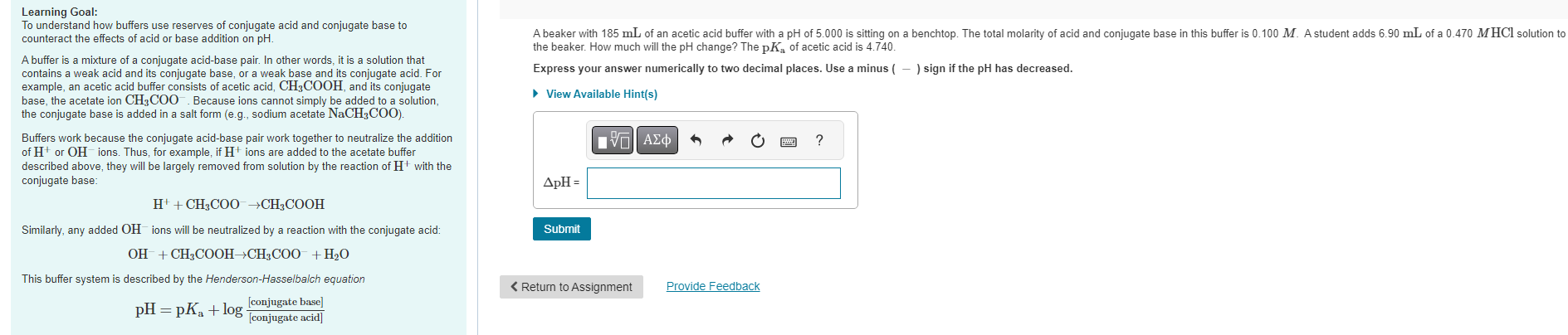 Solved Learning Goal: To understand how buffers use reserves | Chegg.com