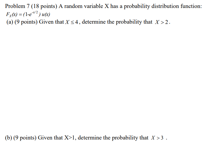 Solved Problem 7 (18 points) A random variable X has a | Chegg.com