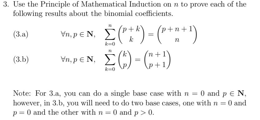 Solved 3. Use the Principle of Mathematical Induction on n | Chegg.com