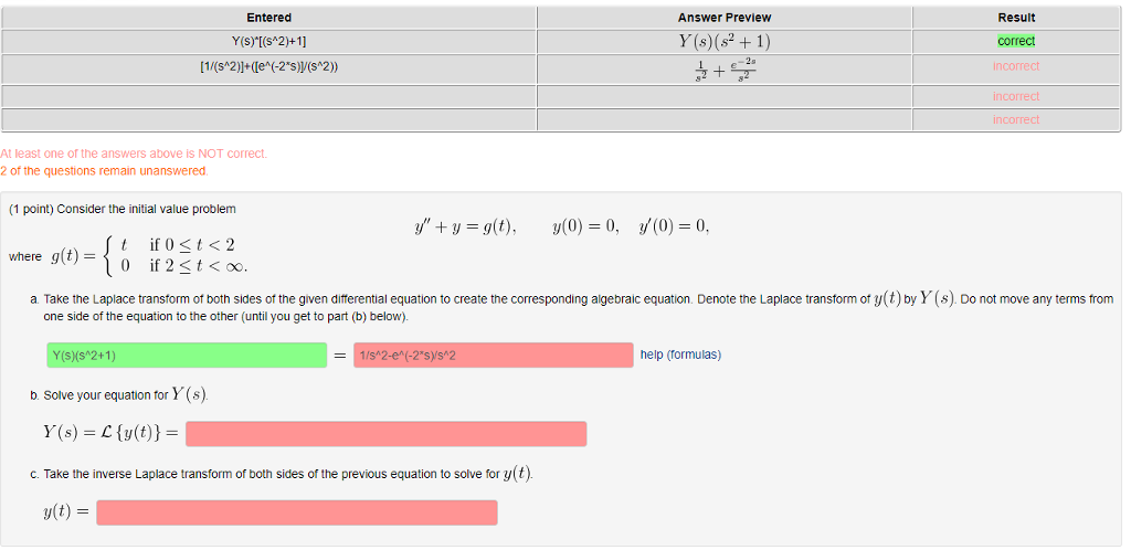 Solved Entered Answer Preview Result correct incorrect | Chegg.com