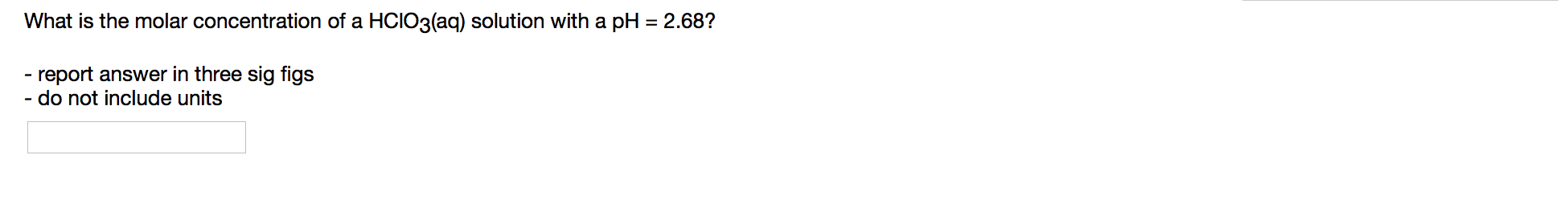 Solved What is the molar concentration of a HCIO3(aq) | Chegg.com