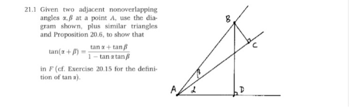 Solved 21.1 Given two adjacent nonoverlapping angles , p at | Chegg.com