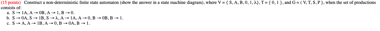 Solved (15 points) Construct a non-deterministic finite | Chegg.com