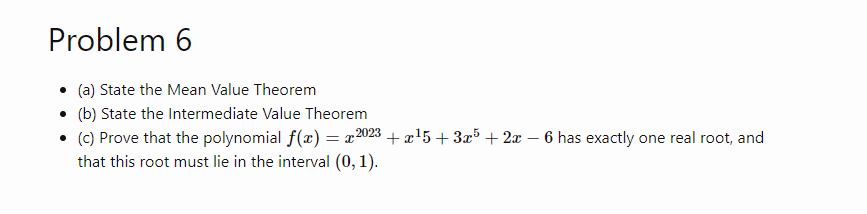 Solved - (a) State the Mean Value Theorem - (b) State the | Chegg.com