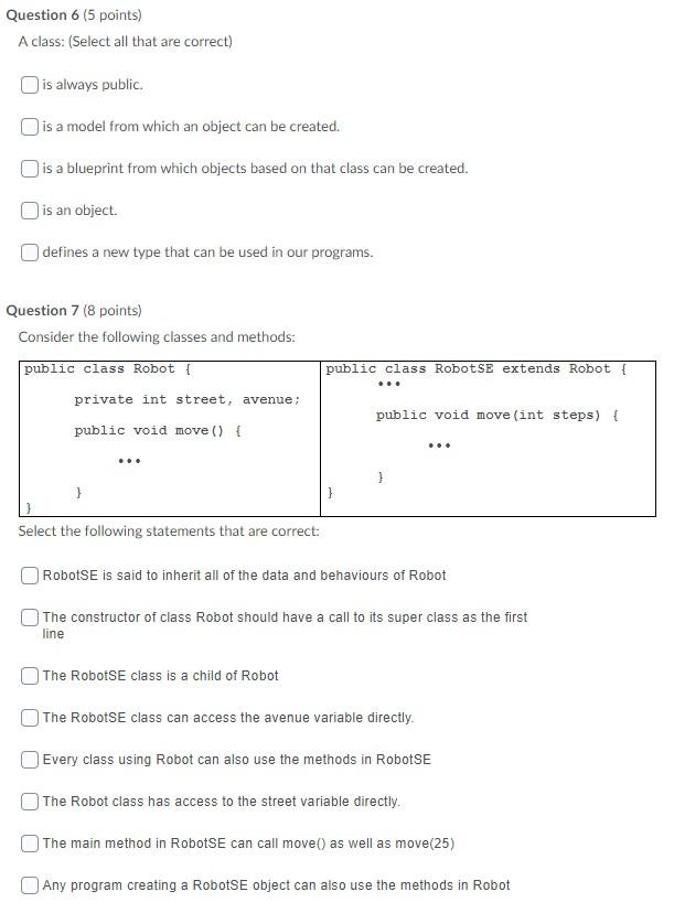 Solved Question 2 (1 point) Saved When an object is created, | Chegg.com