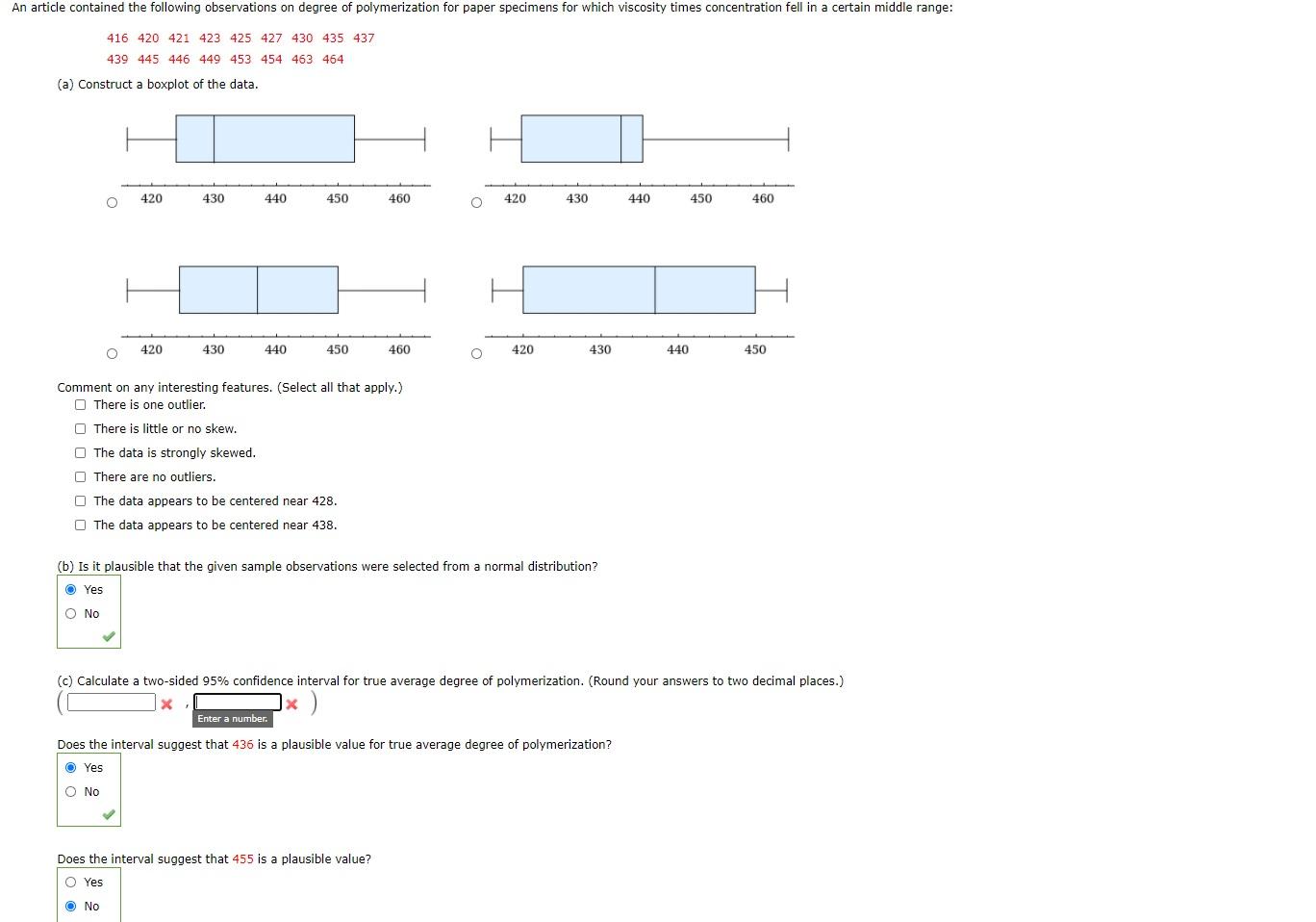 Solved An Article Contained The Following Observations On