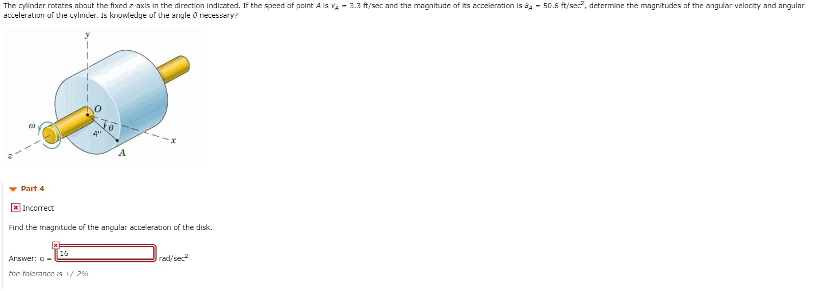 Solved The cylinder rotates about the fixed z-axis in the | Chegg.com